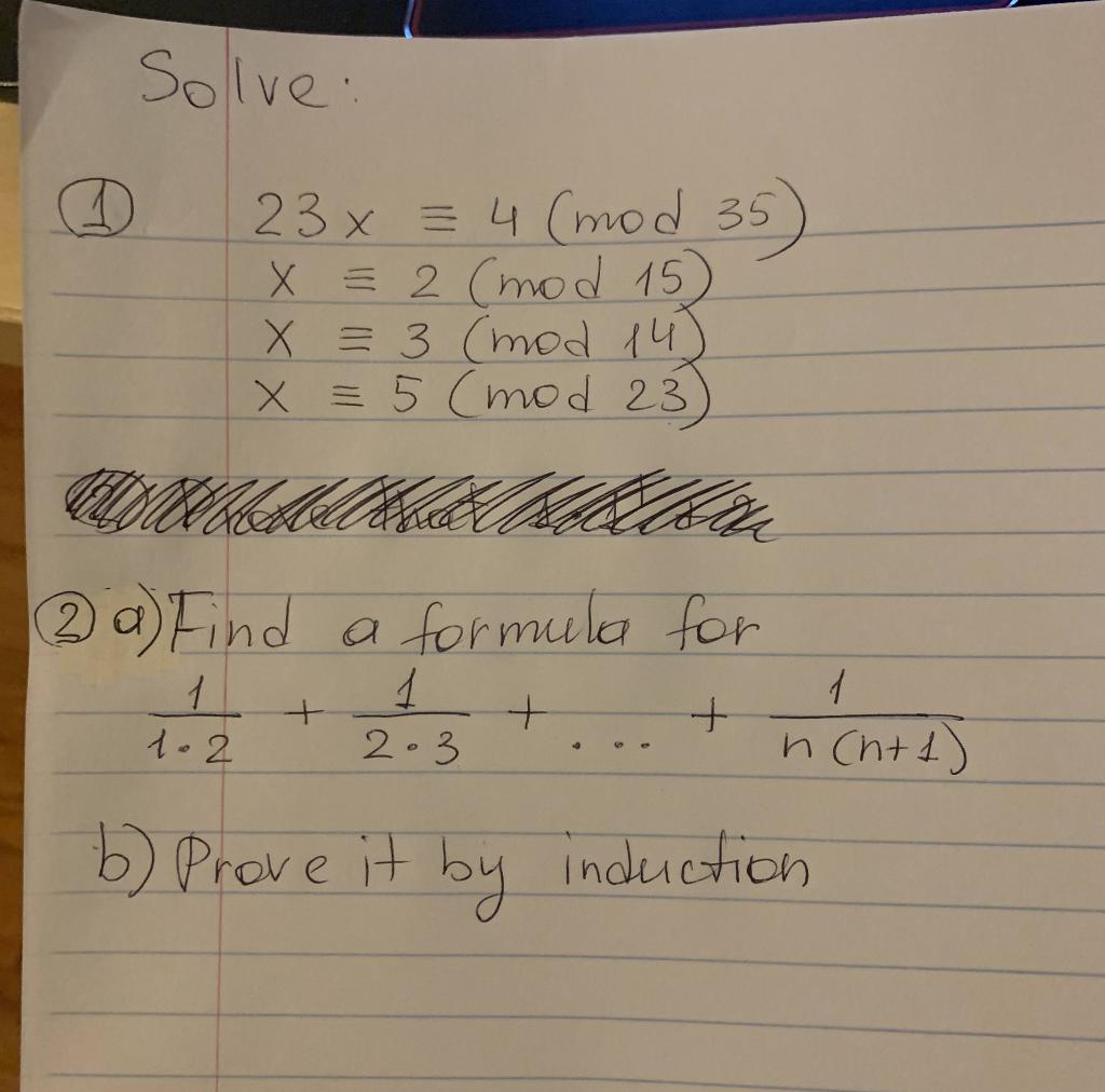 Solved Solve: 23x = 4 (mod 35 X = 2 (mod 15 X = 3 (mod 14 X | Chegg.com
