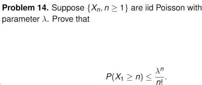 Solved Problem 14. Suppose {Xn,n≥1} are iid Poisson with | Chegg.com