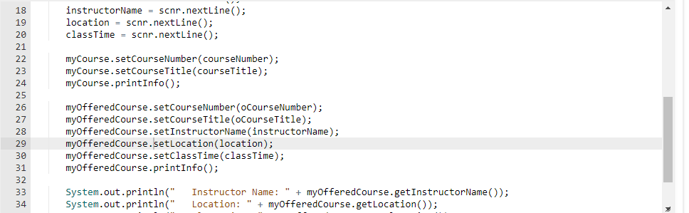 Solved Given main0, define a Course base class with methods | Chegg.com