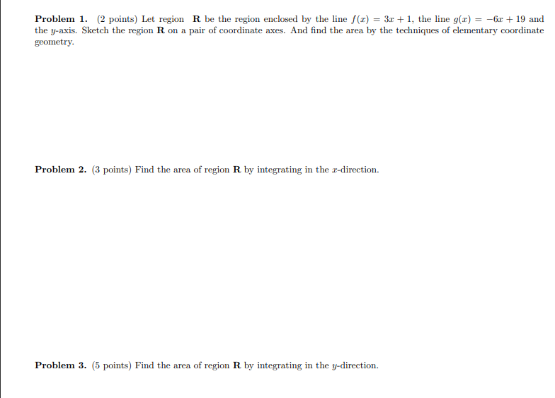 Solved Problem 1. (2 points) Let region R be the region | Chegg.com