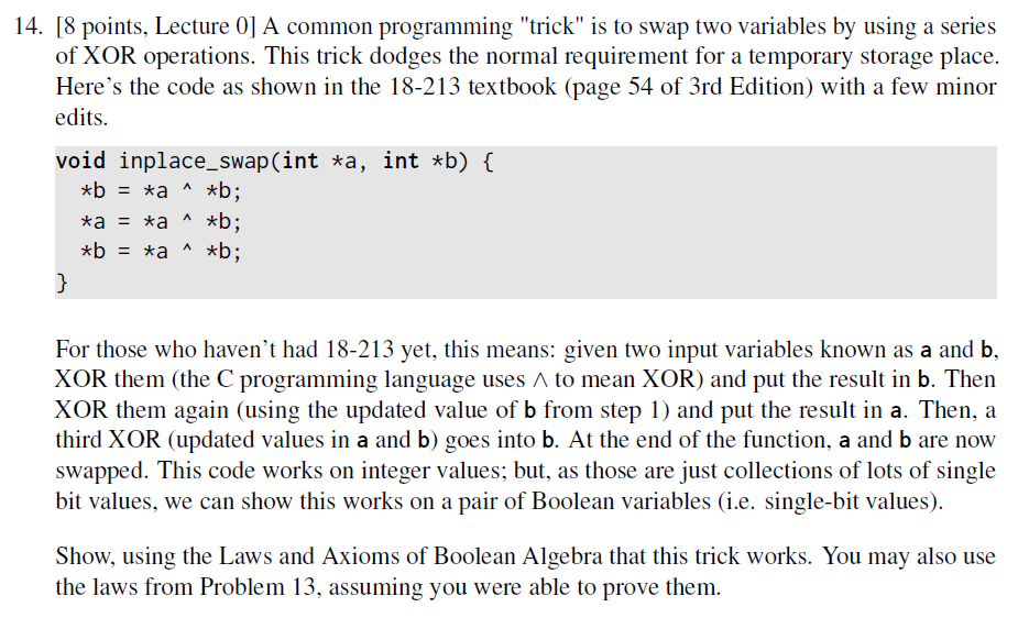 Solved [8 points, Lecture 0] A common programming "trick" is | Chegg.com