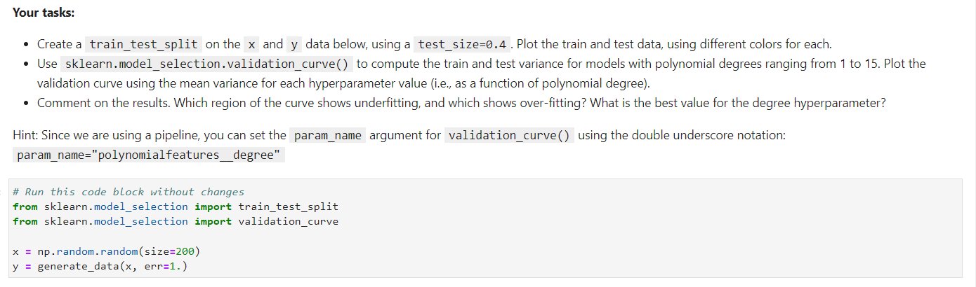 Solved - Create a train_test_split on the x and y data | Chegg.com