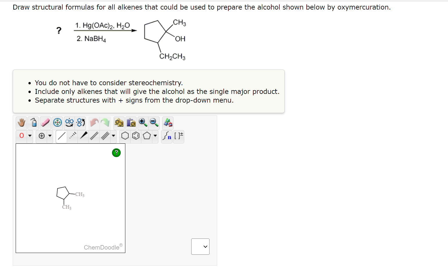 Solved Draw The Structure Of The Major Organic Product Of