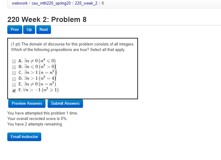 Solved webwork / csu_mth220_spring20 / 220_week_278 220 Week | Chegg.com