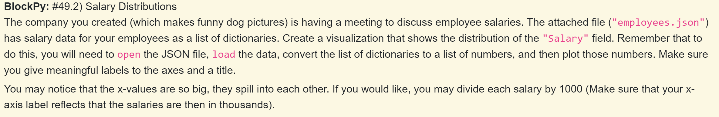 Solved Blockply #49.2 Salary Distributions The company you | Chegg.com