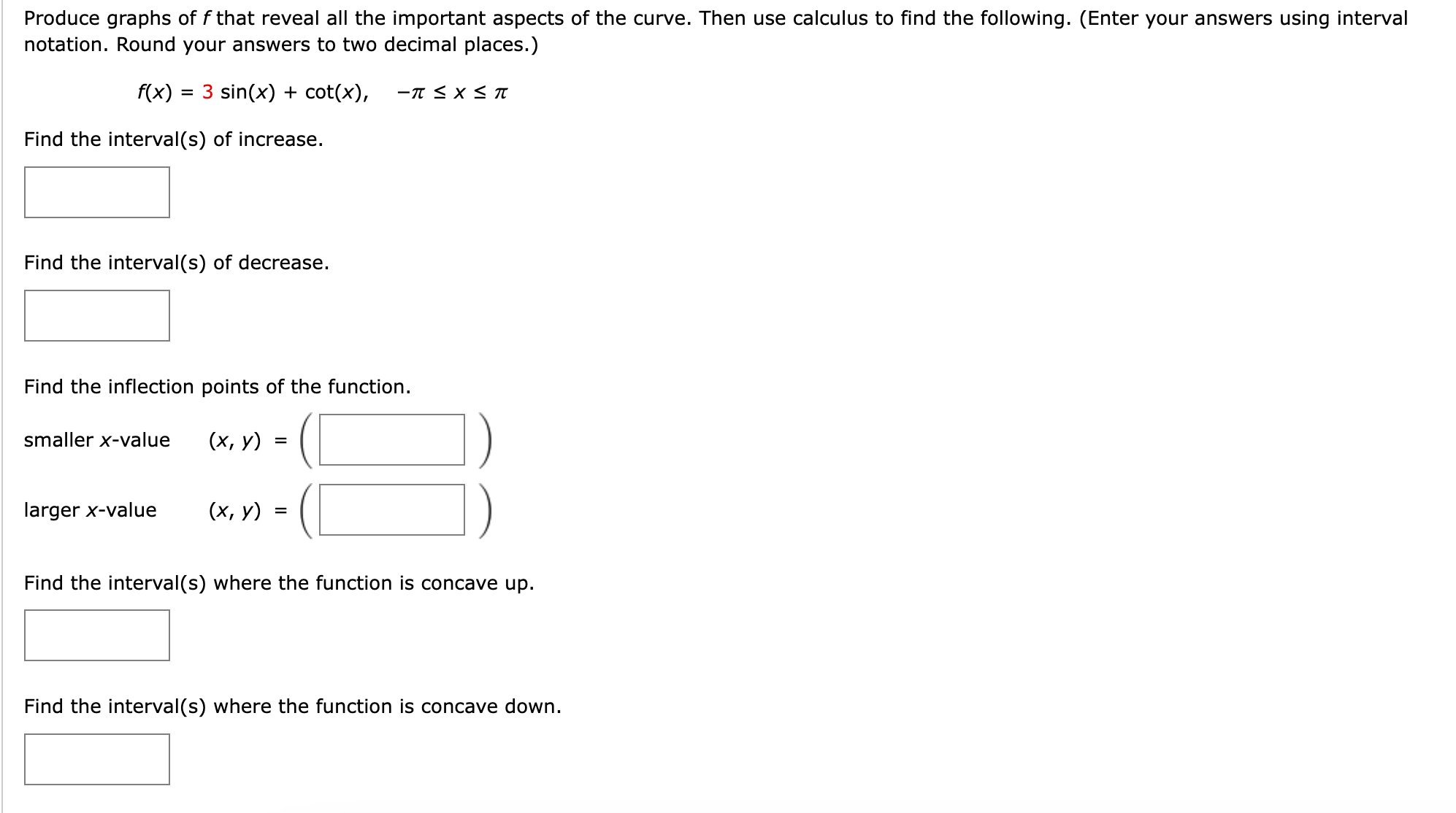 Solved Produce graphs of f that reveal all the important | Chegg.com