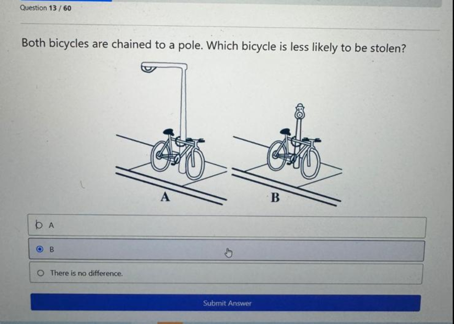 Solved Question 1: Both bicycles are chained to a pole. | Chegg.com