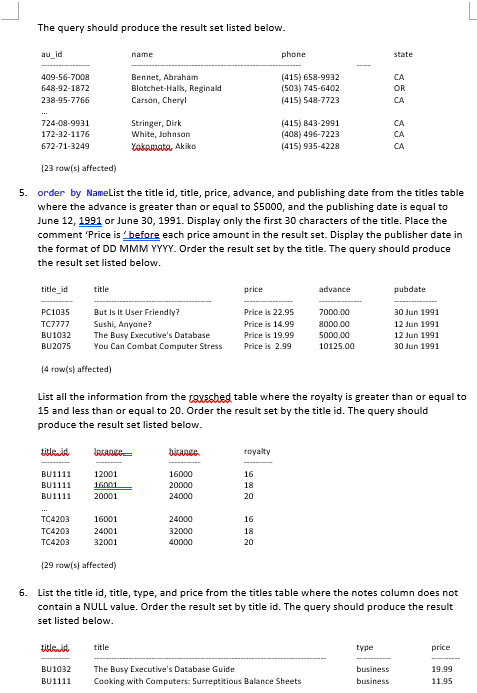 Solved 1. List the distinct title ids from the titles table | Chegg.com