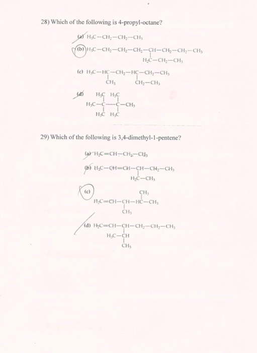 Solved 28) Which of the following is 4-propyl-octane? | Chegg.com
