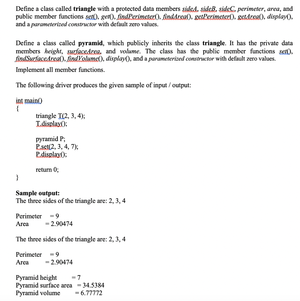 Solved Pyramid with a triangle-shaped base The following is | Chegg.com