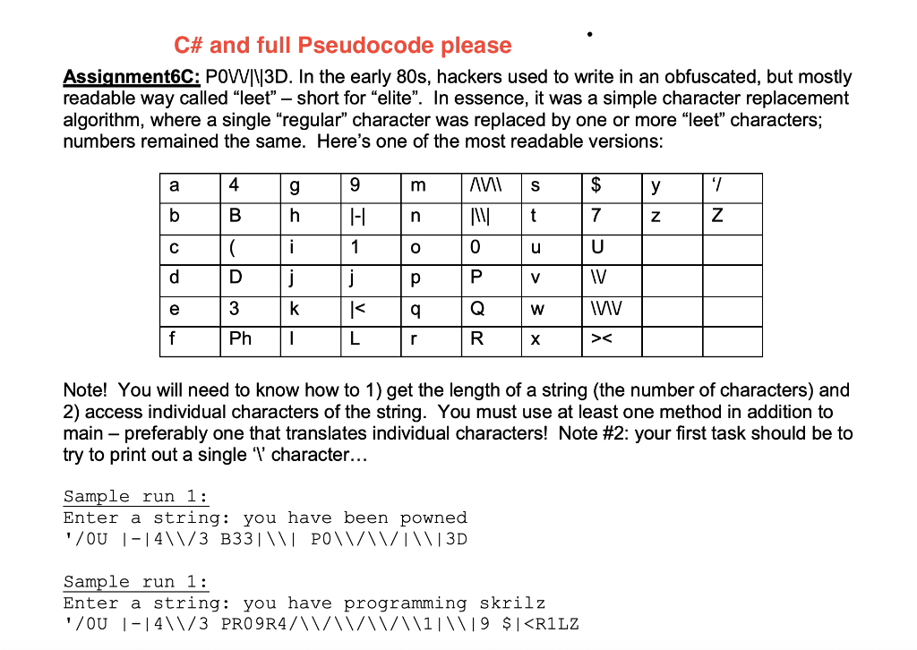 Solved C# and full Pseudocode please Assignment6C: POWY3D. | Chegg.com