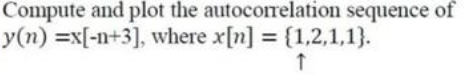Solved Compute and plot the autocorrelation sequence of y(n) | Chegg.com