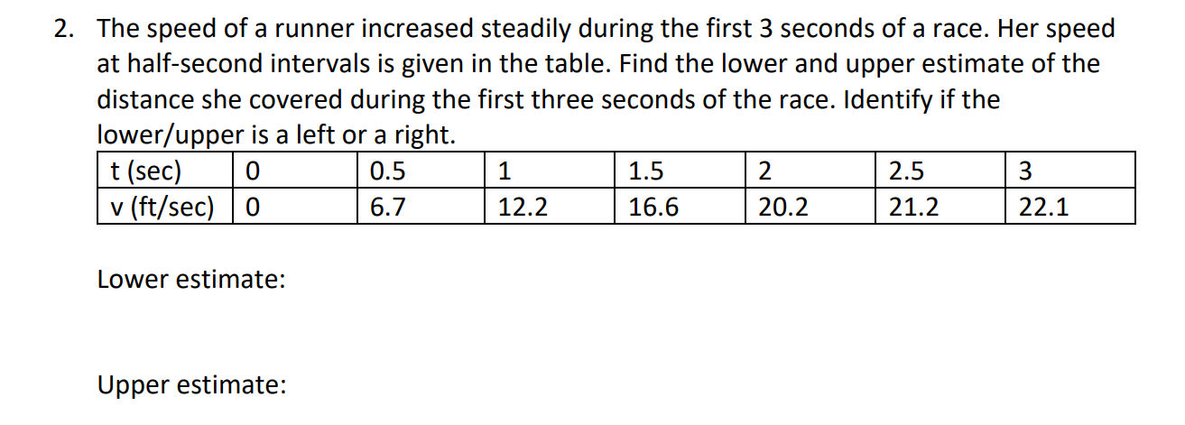 Solved 2. The speed of a runner increased steadily during | Chegg.com