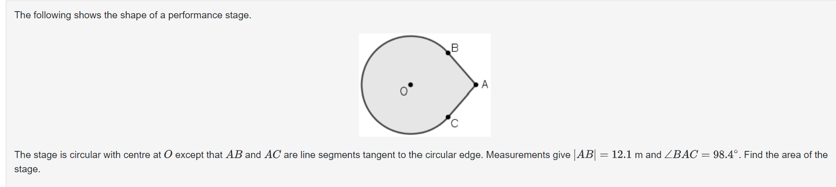 Solved The following shows the shape of a performance stage. | Chegg.com