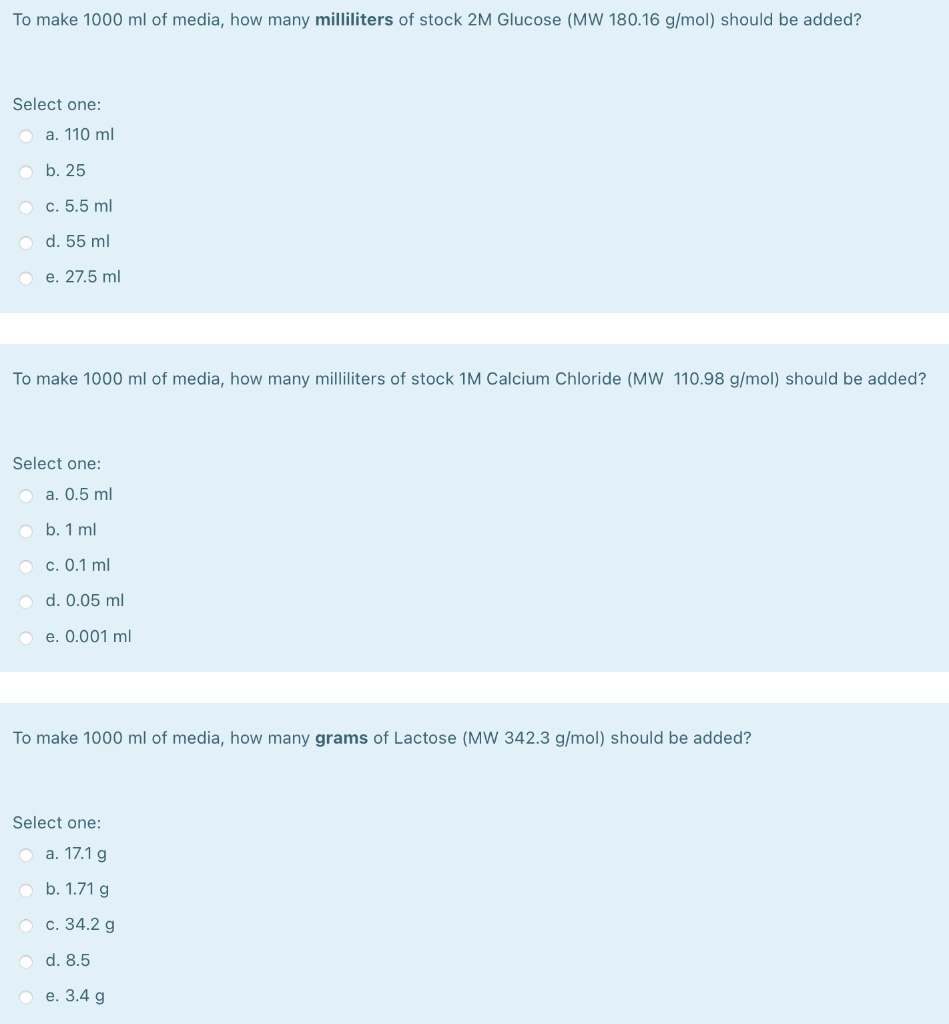 Solved Make Bacterial Media Figure 4. Minimal media for | Chegg.com