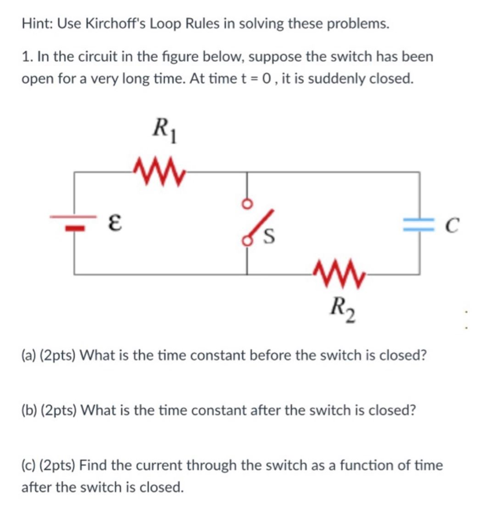 Solved Hint: Use Kirchoff's Loop Rules in solving these | Chegg.com