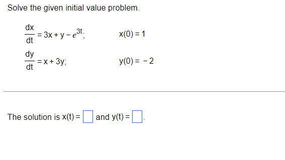 Solved Solve the given initial value | Chegg.com