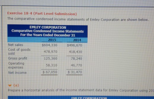 Solved Exercise 18-4 (Part Level Submission) The comparative | Chegg.com