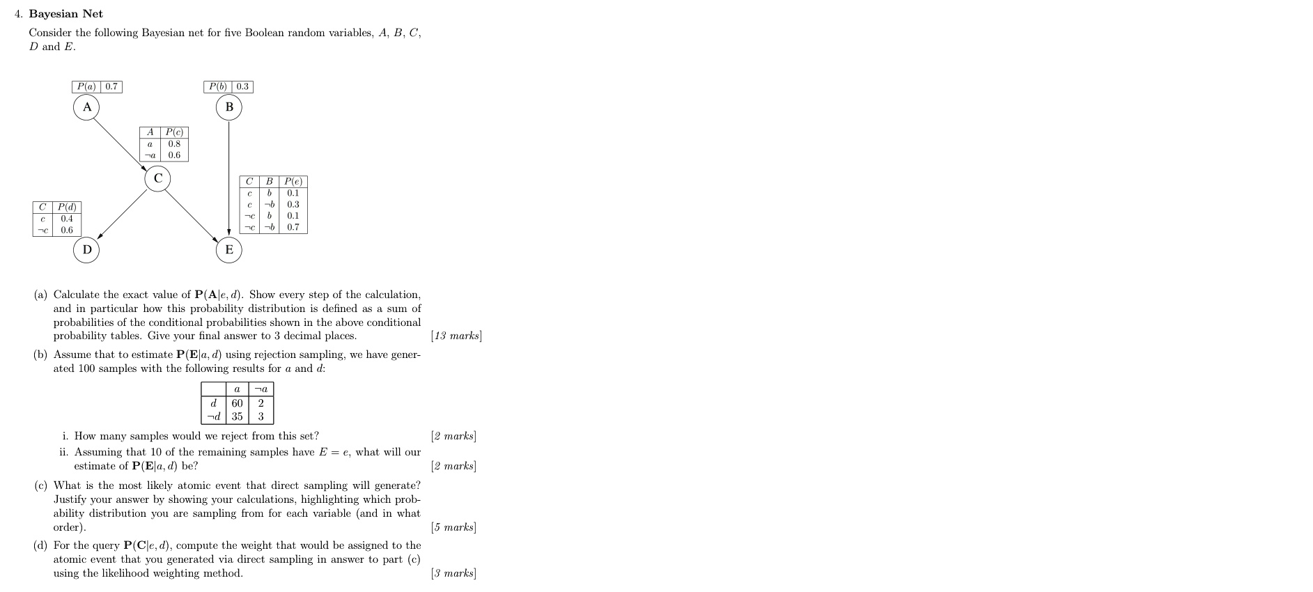 Solved 4. Bayesian Net Consider the following Bayesian net | Chegg.com Solved 4. Bayesian Net Consider the following Bayesian net | Chegg.com