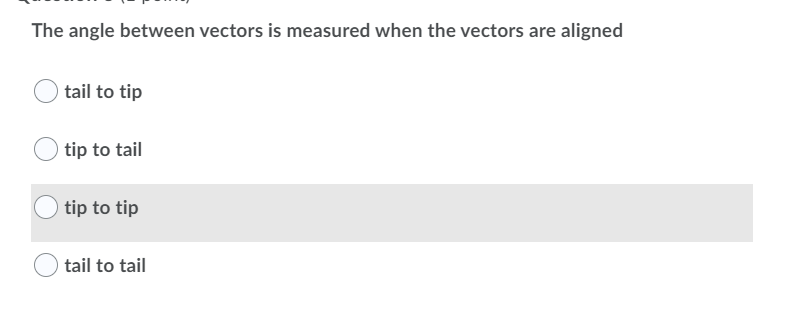 Solved The angle between vectors is measured when the | Chegg.com
