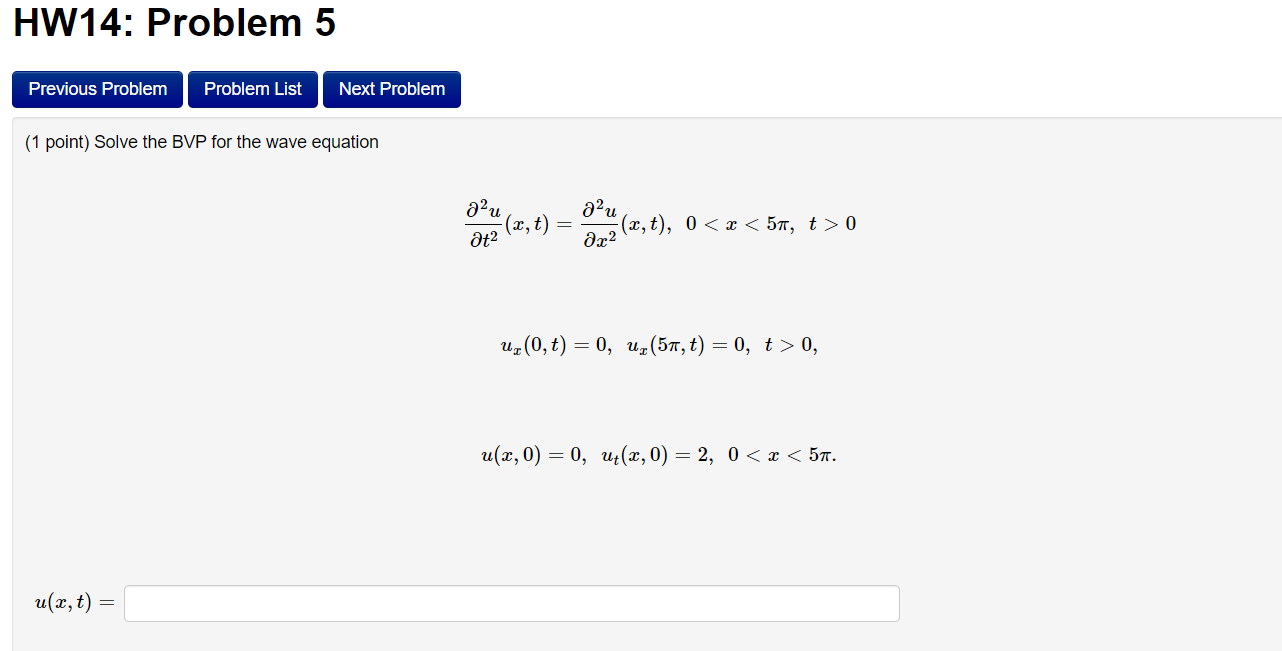 Solved HW14: Problem 5 Previous Problem Problem List Next | Chegg.com