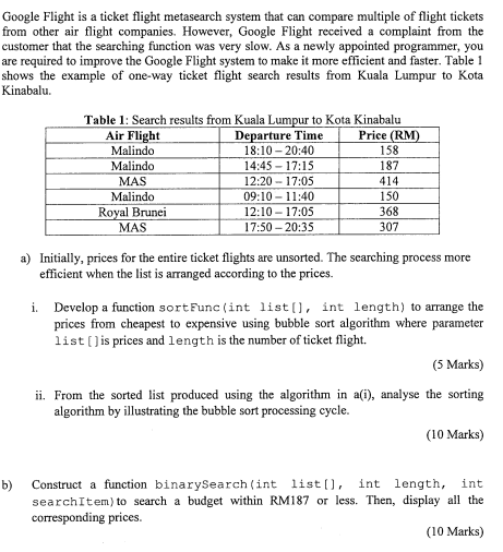 Google Flight is a ticket flight metasearch system | Chegg.com
