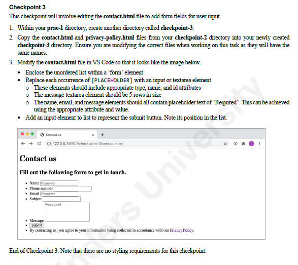 Solved Checkpoint 3 This checkpoint will involve editing the | Chegg.com