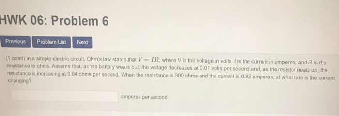 Solved HWK 06: Problem 4 Previous Problem List Next (1 | Chegg.com