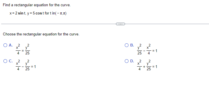 Solved Find a rectangular equation for the curve. | Chegg.com