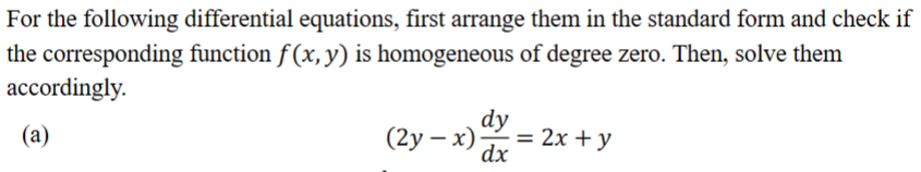 Solved For the following differential equations, first | Chegg.com