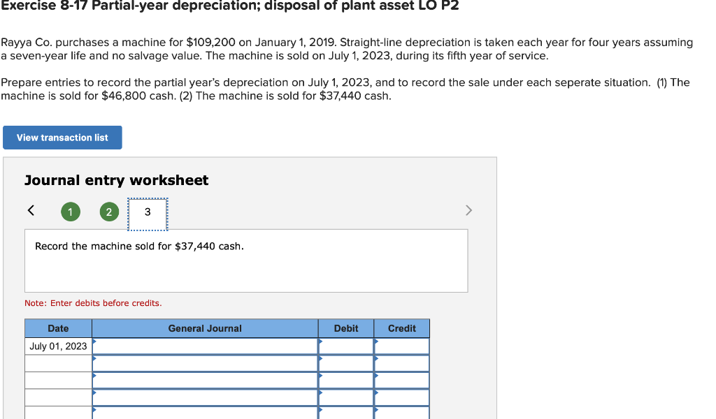 Solved Exercise 8-17 Partial-year depreciation; disposal of | Chegg.com