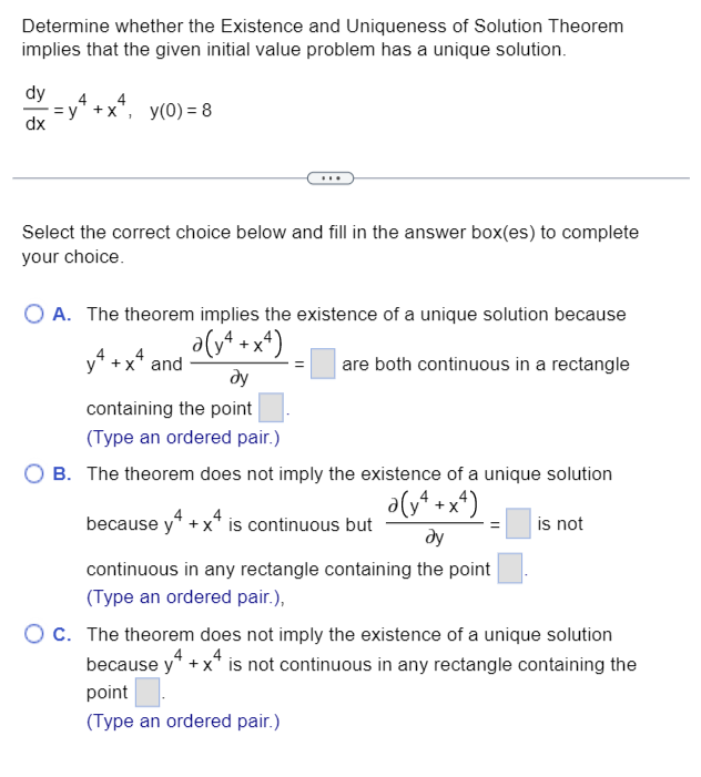 Solved Determine whether the Existence and Uniqueness of | Chegg.com