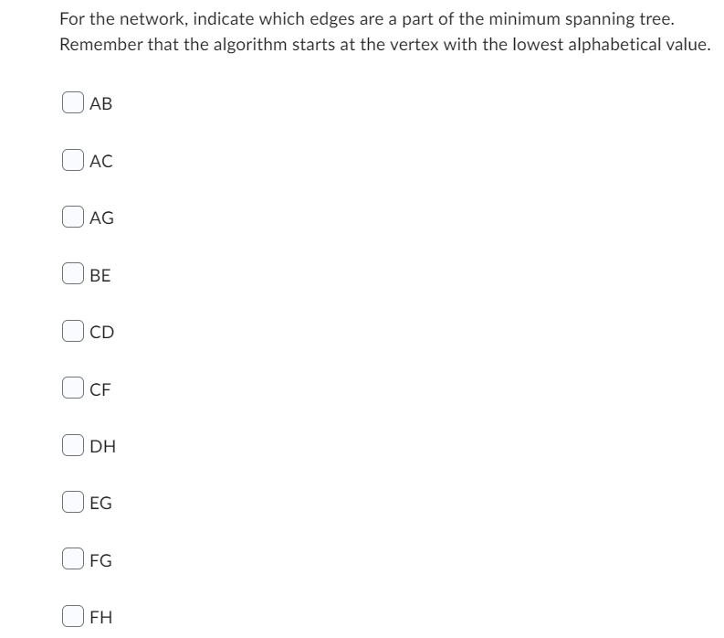 Solved Use this network for all problems. For traversals, | Chegg.com
