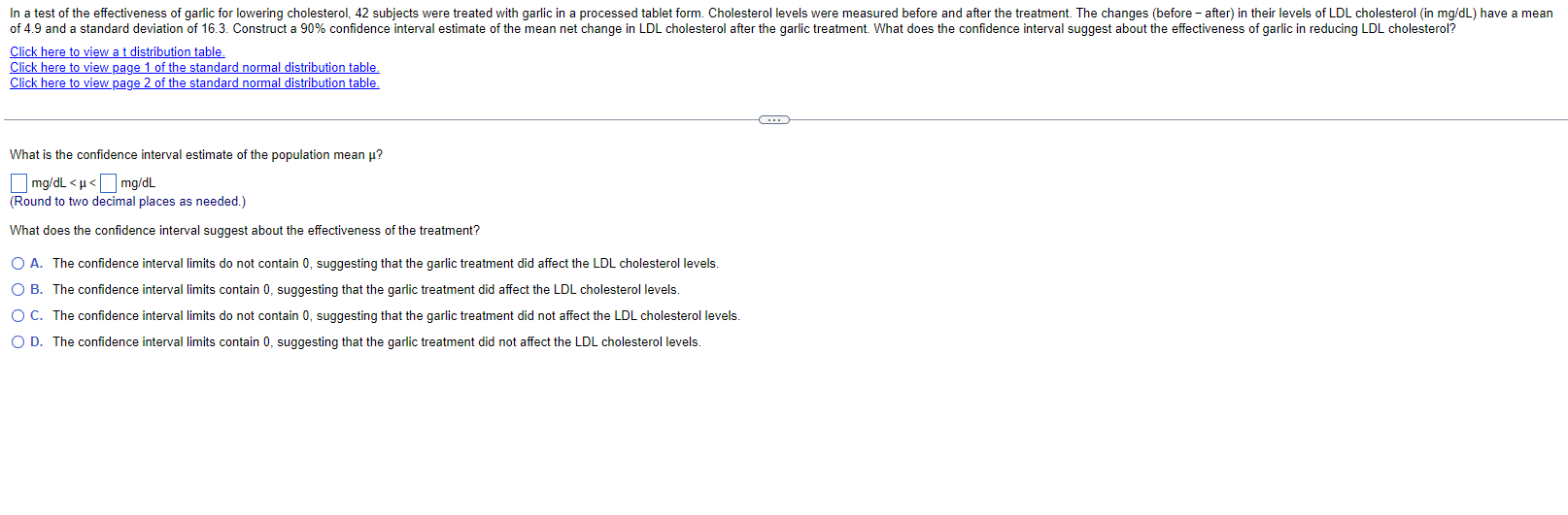 Solved Click here to view a t distribution table.Click here | Chegg.com