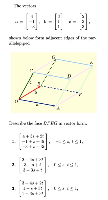 Solved The vectors a = -1 , b = 1 , C = 3 -3/ shown below | Chegg.com