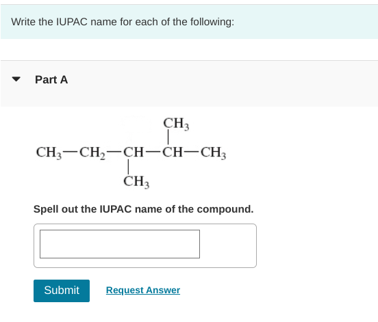 Solved Spell out the IUPAC name of the compound. Part D | Chegg.com
