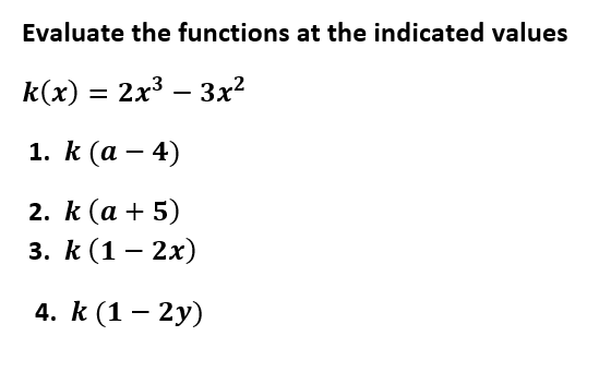 Solved Evaluate the functions at the indicated values | Chegg.com