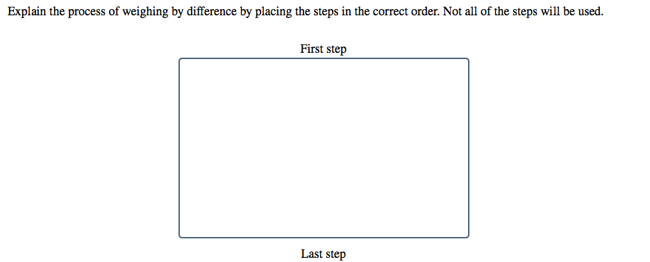 Solved Explain the process of weighing by difference by | Chegg.com
