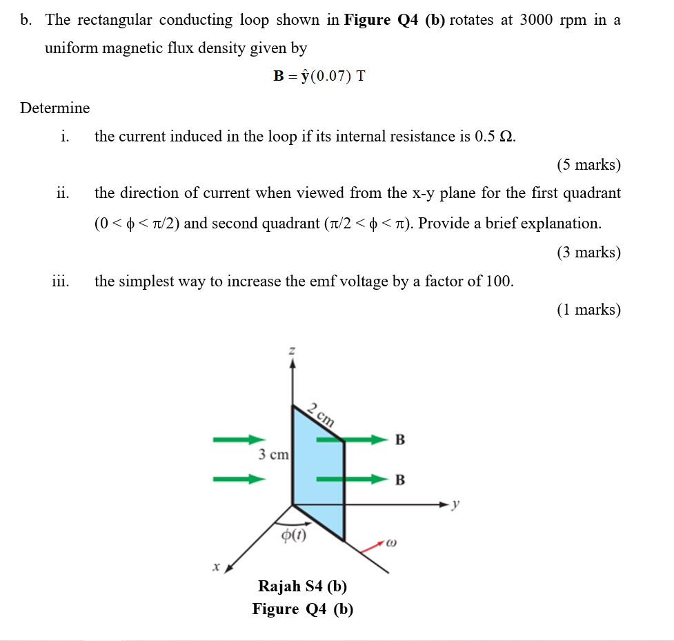 Solved b. The rectangular conducting loop shown in Figure Q4 | Chegg.com