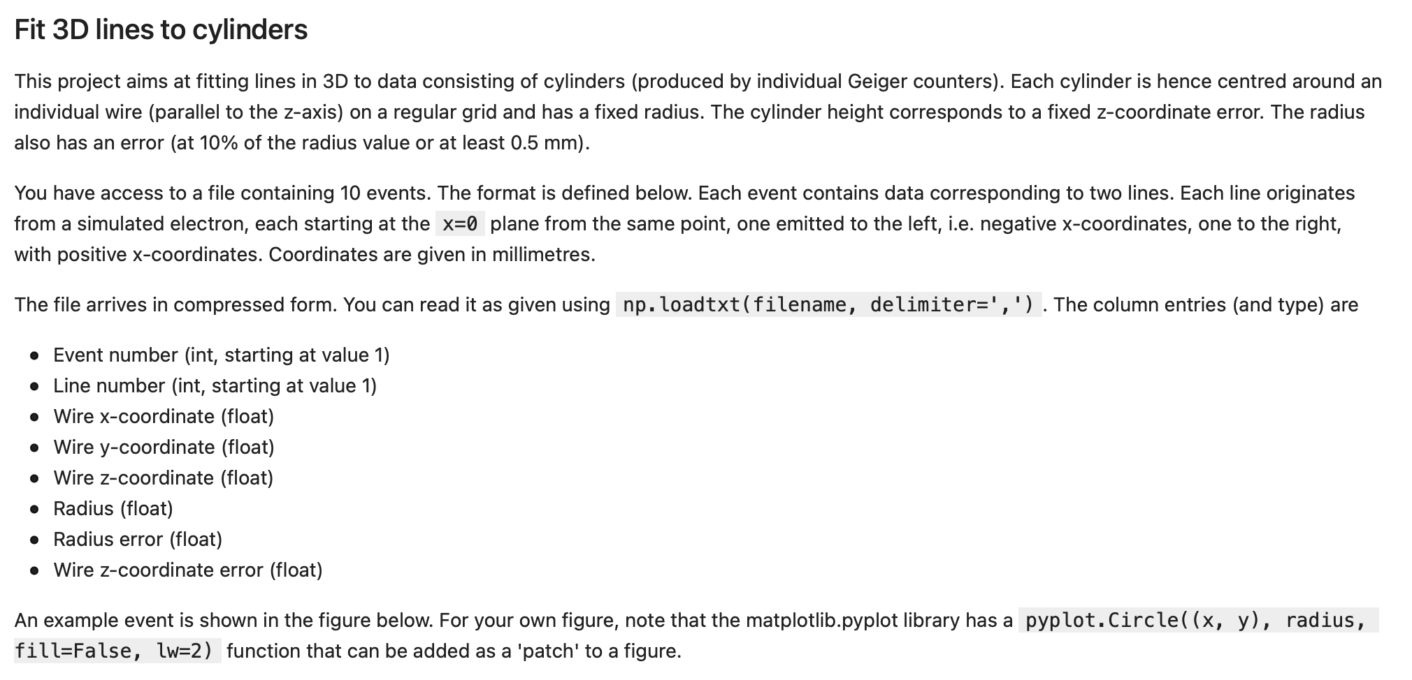 Solved This project aims at fitting lines in 3D to data | Chegg.com