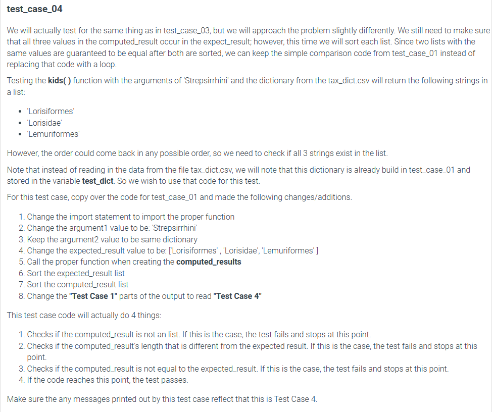Solved test_case_01 For the first test case function, named: | Chegg.com