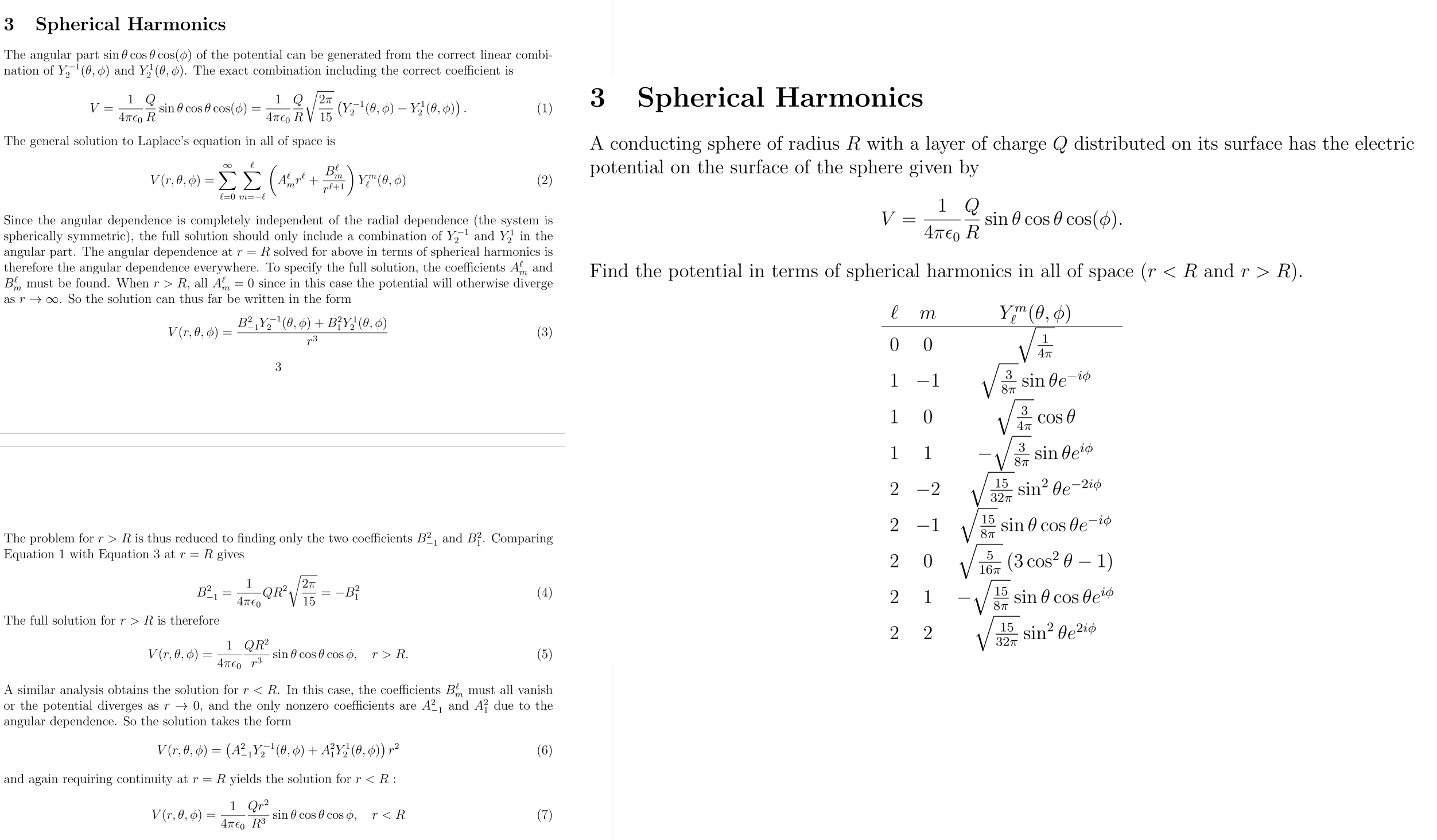 Solved 3 ﻿Spherical HarmonicsA conducting sphere of radius R | Chegg.com