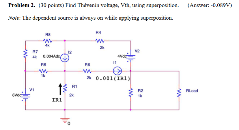 Solved Problem 2. ( 30 points) Find Thévenin voltage, Vth, | Chegg.com Solved Problem 2. ( 30 points) Find Thévenin voltage, Vth, | Chegg.com