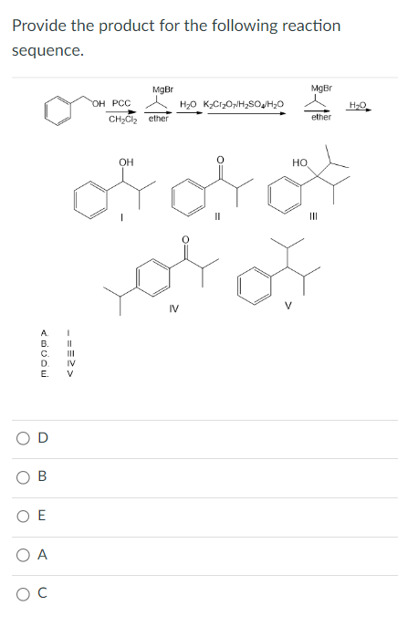 Solved Provide the product for the following reaction | Chegg.com