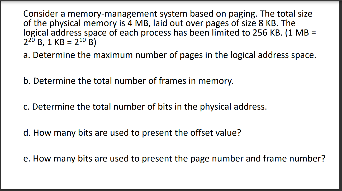 Solved Consider a memory-management system based on paging. | Chegg.com