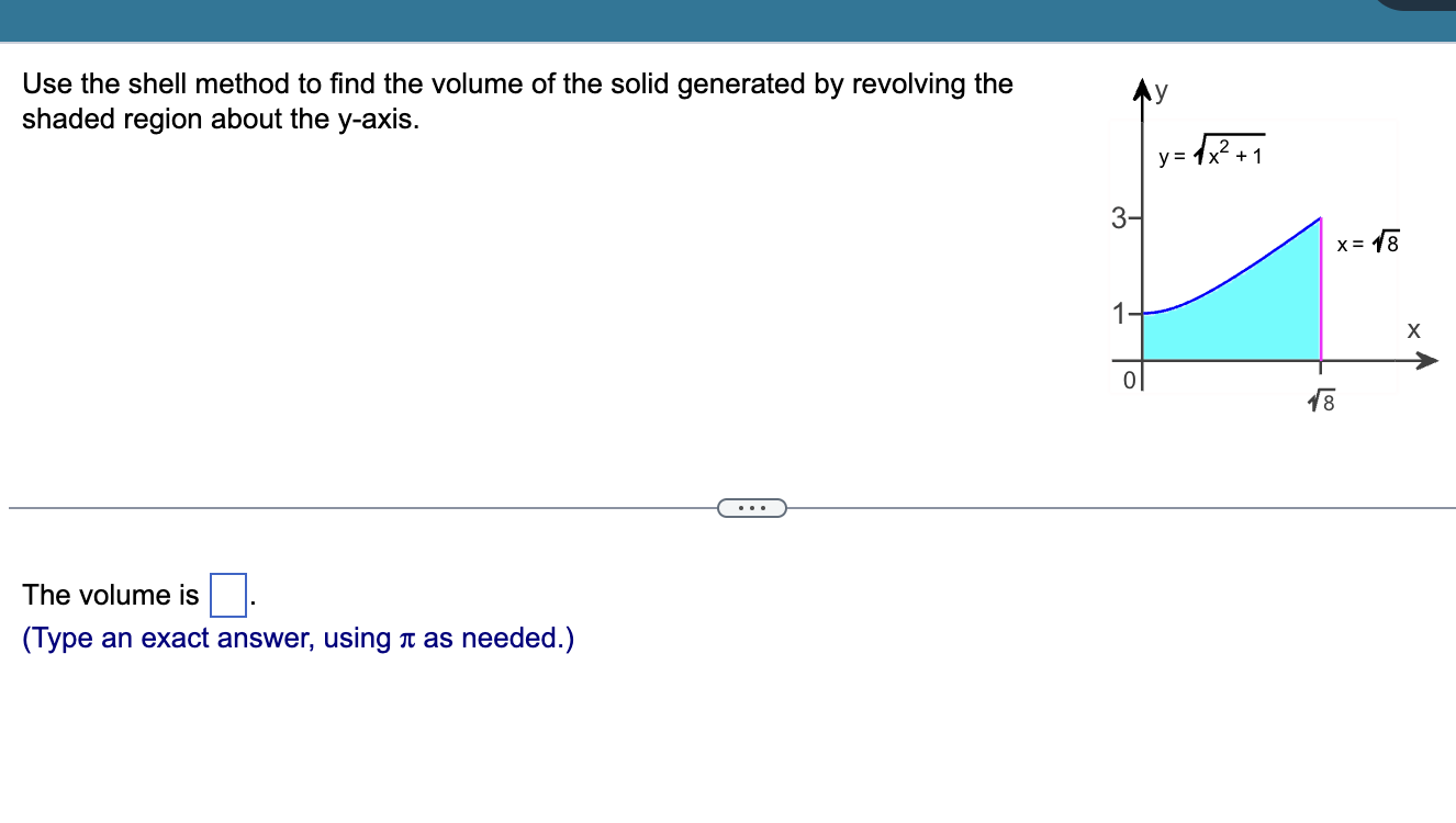 Solved Use the shell method to find the volume of the solid | Chegg.com