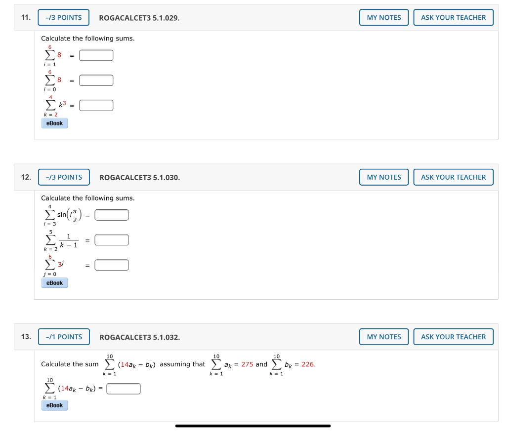 Solved 11. -/3 POINTS ROGACALCET3 5.1.029. MY NOTES ASK YOUR | Chegg.com