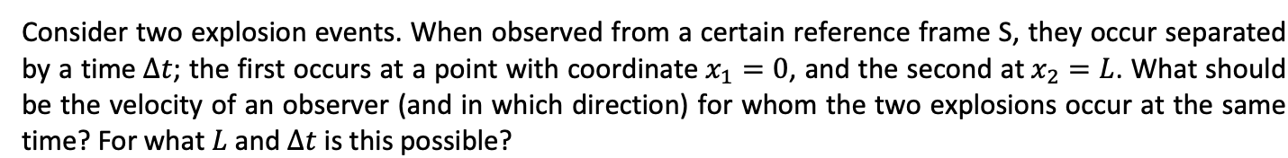 Solved Consider two explosion events. When observed from a | Chegg.com