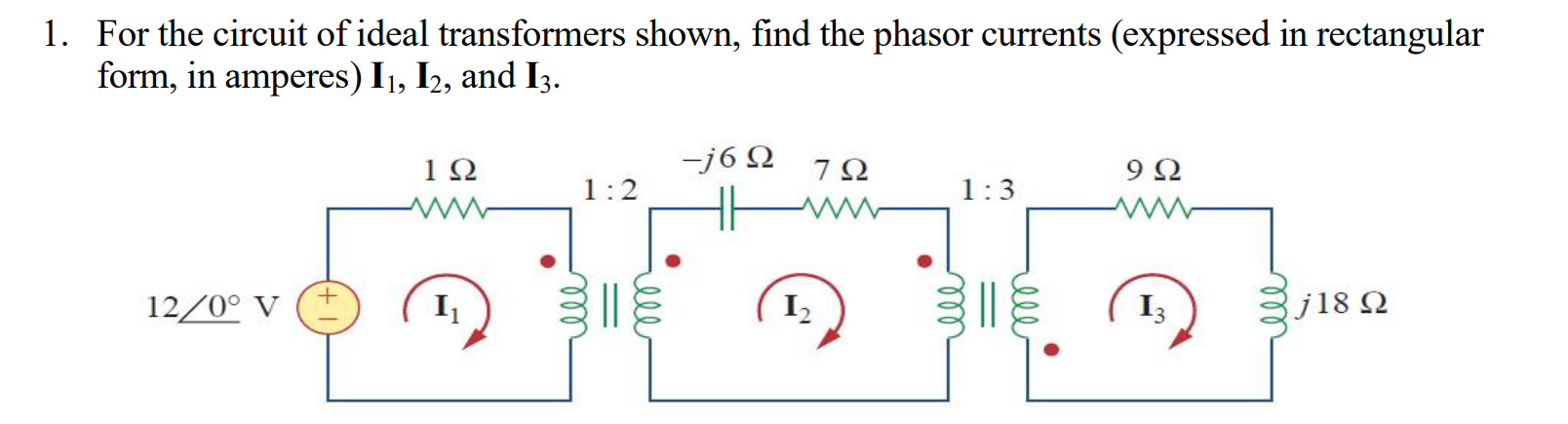 Solved For the circuit of ideal transformers shown, find the | Chegg.com