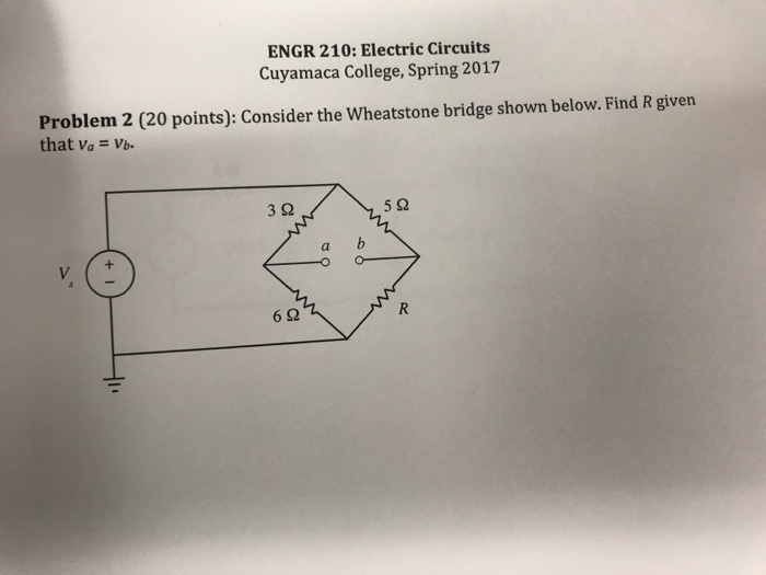 Solved Consider the Wheatstone bridge shown below. Find R | Chegg.com